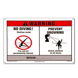 WARNING NO DIVING SIGN